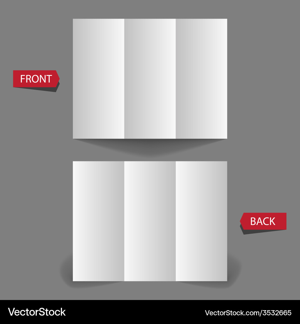 White Three Fold Brochure Royalty Free Vector Image