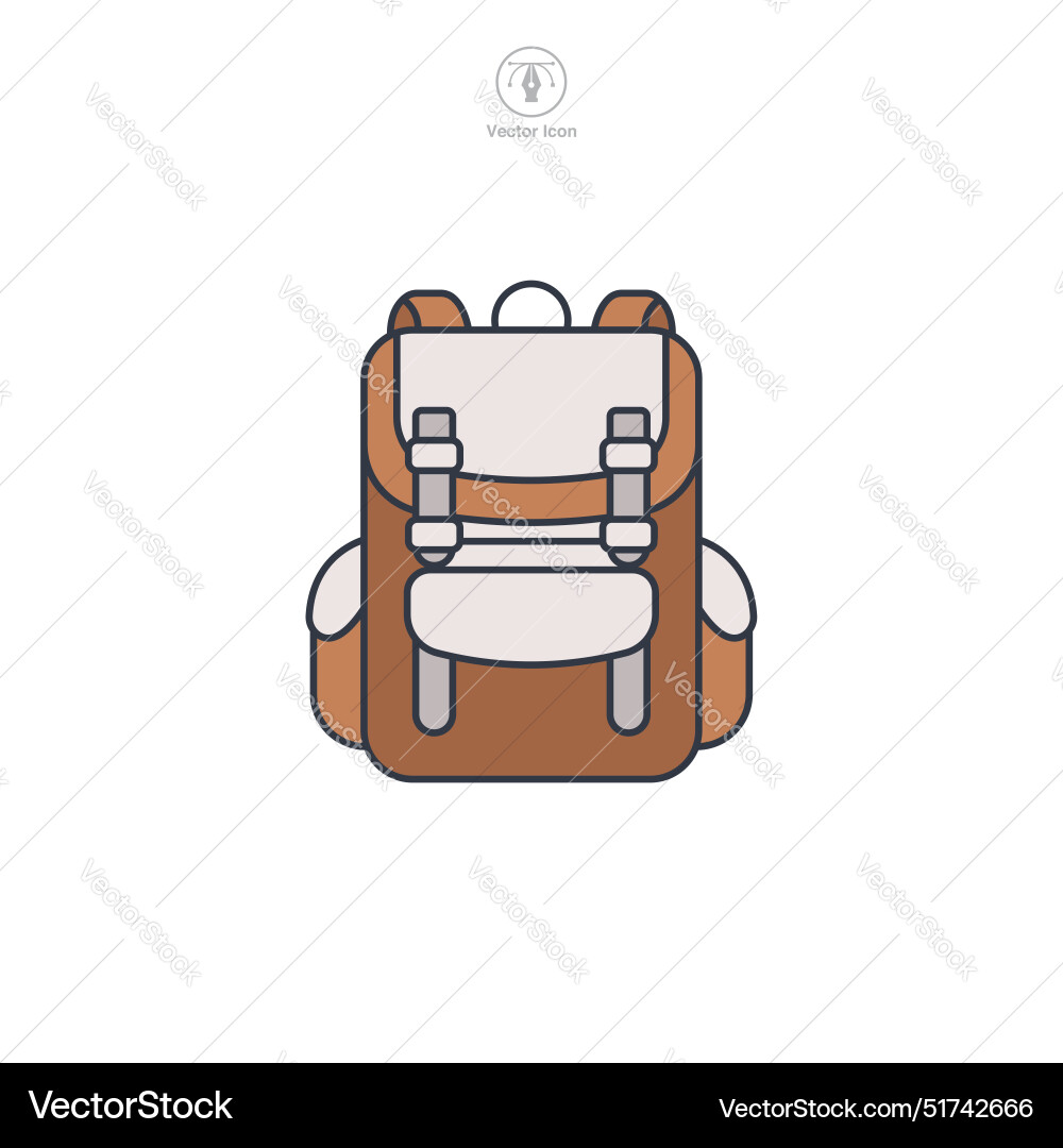 Backpack icon symbol isolated on white background Vector Image