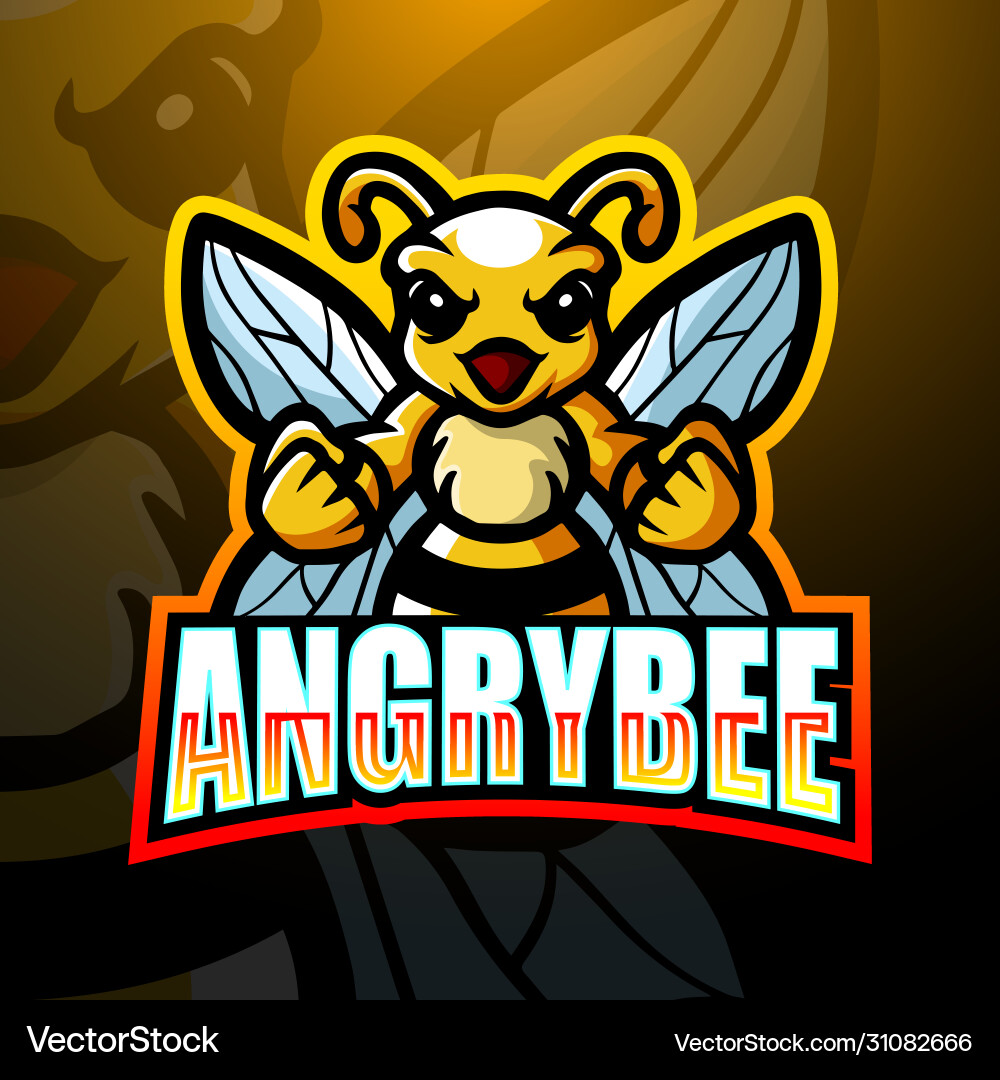 Bee mascot esport logo design Royalty Free Vector Image