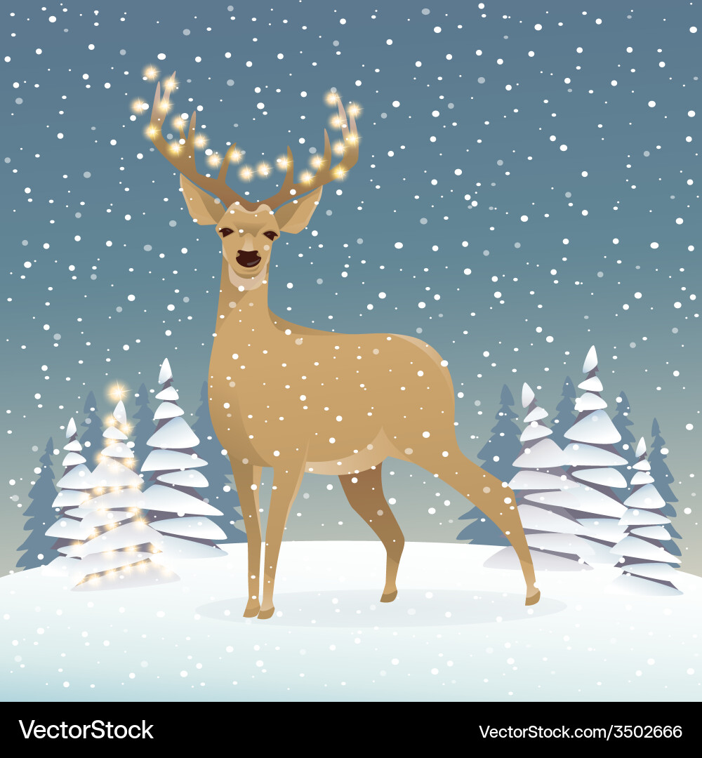 Christmas reindeer Royalty Free Vector Image - VectorStock