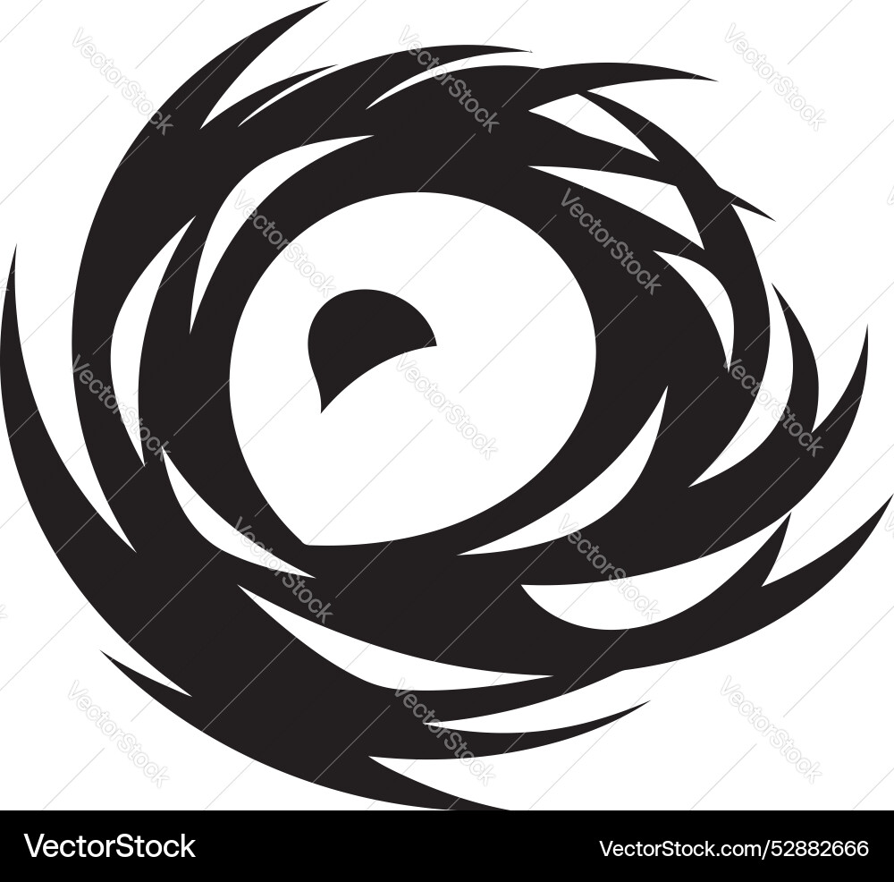 Crafted in simplicity black nest icon nesting Vector Image