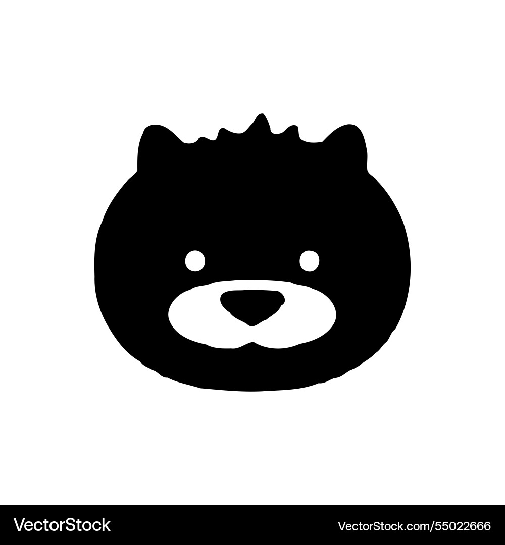 Cute cartoon animal head simple Royalty Free Vector Image
