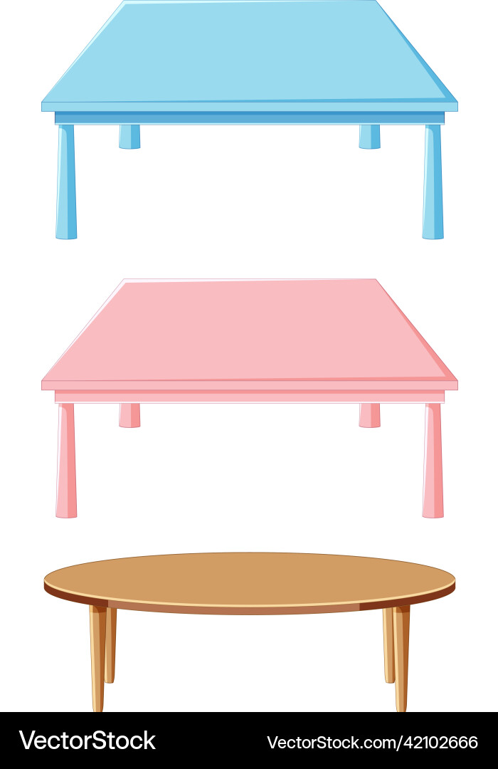 Different kid table on white background Royalty Free Vector