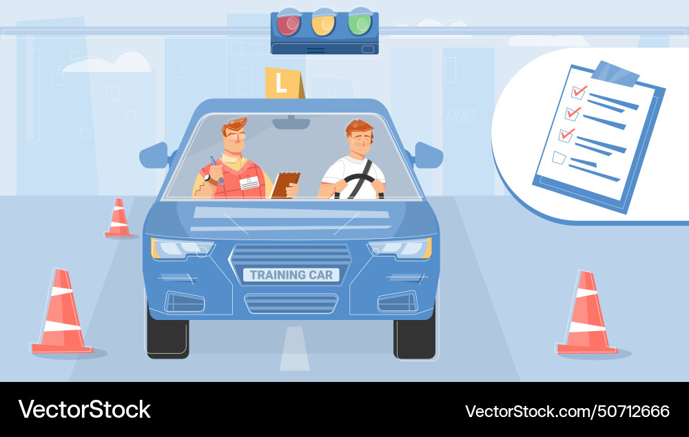 Driving test background Royalty Free Vector Image