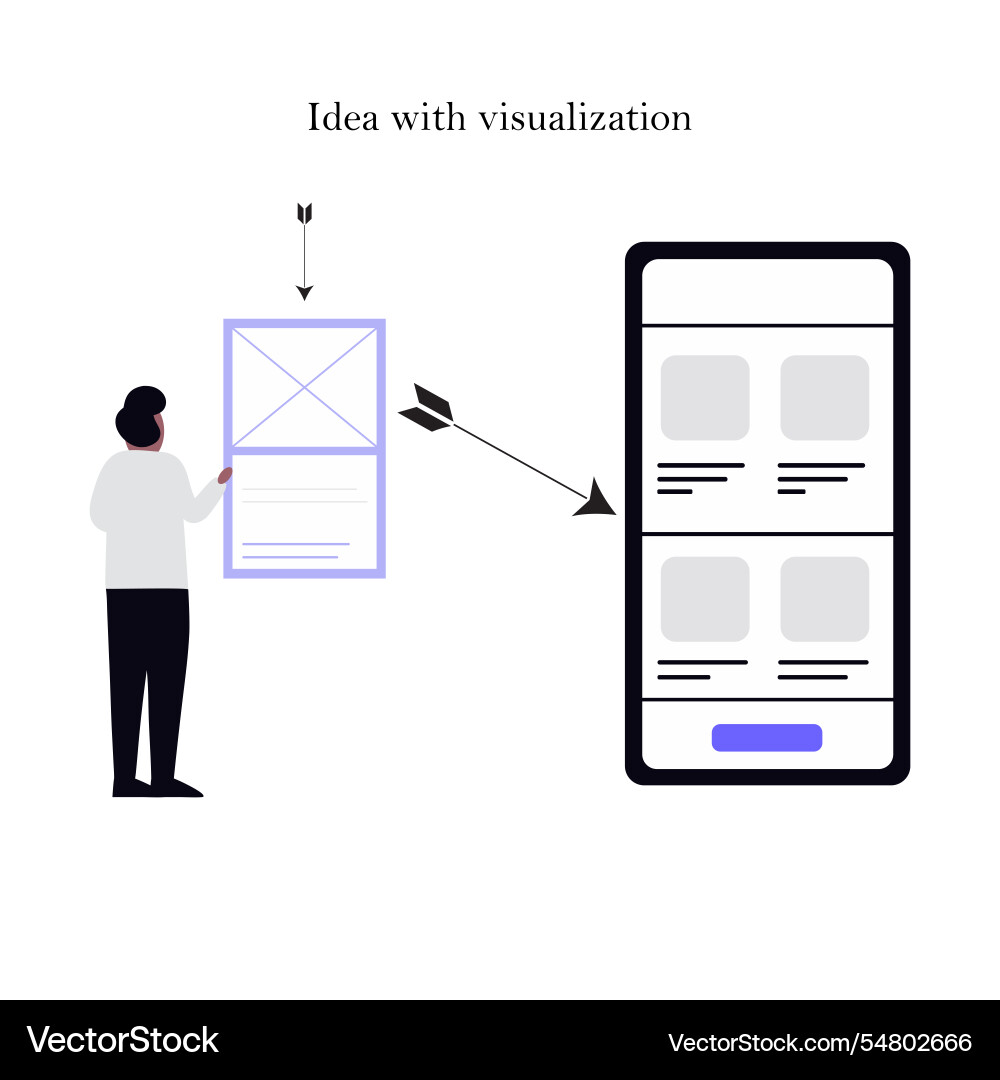 From wireframe to reality visualizing mobile app Vector Image