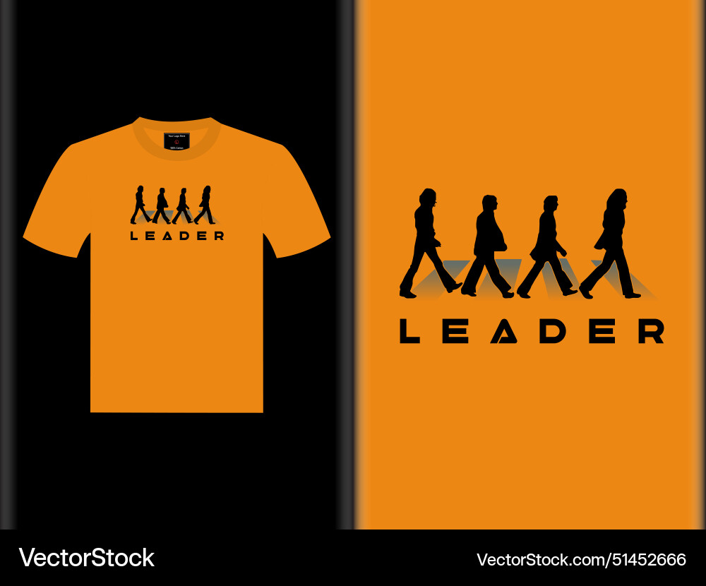 Leader t-shirt design Royalty Free Vector Image