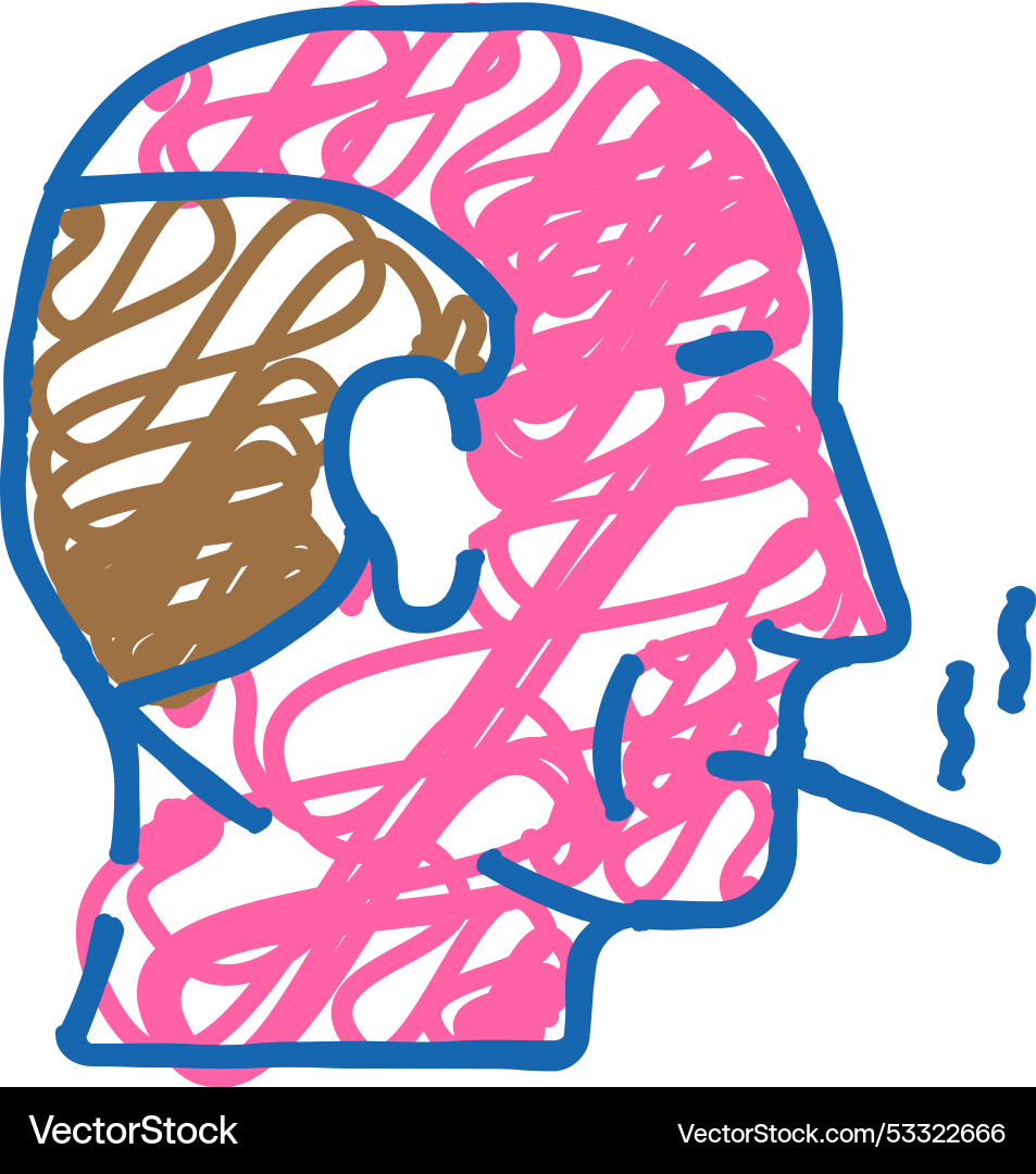 Male smoking cigarette icon doodle Royalty Free Vector Image