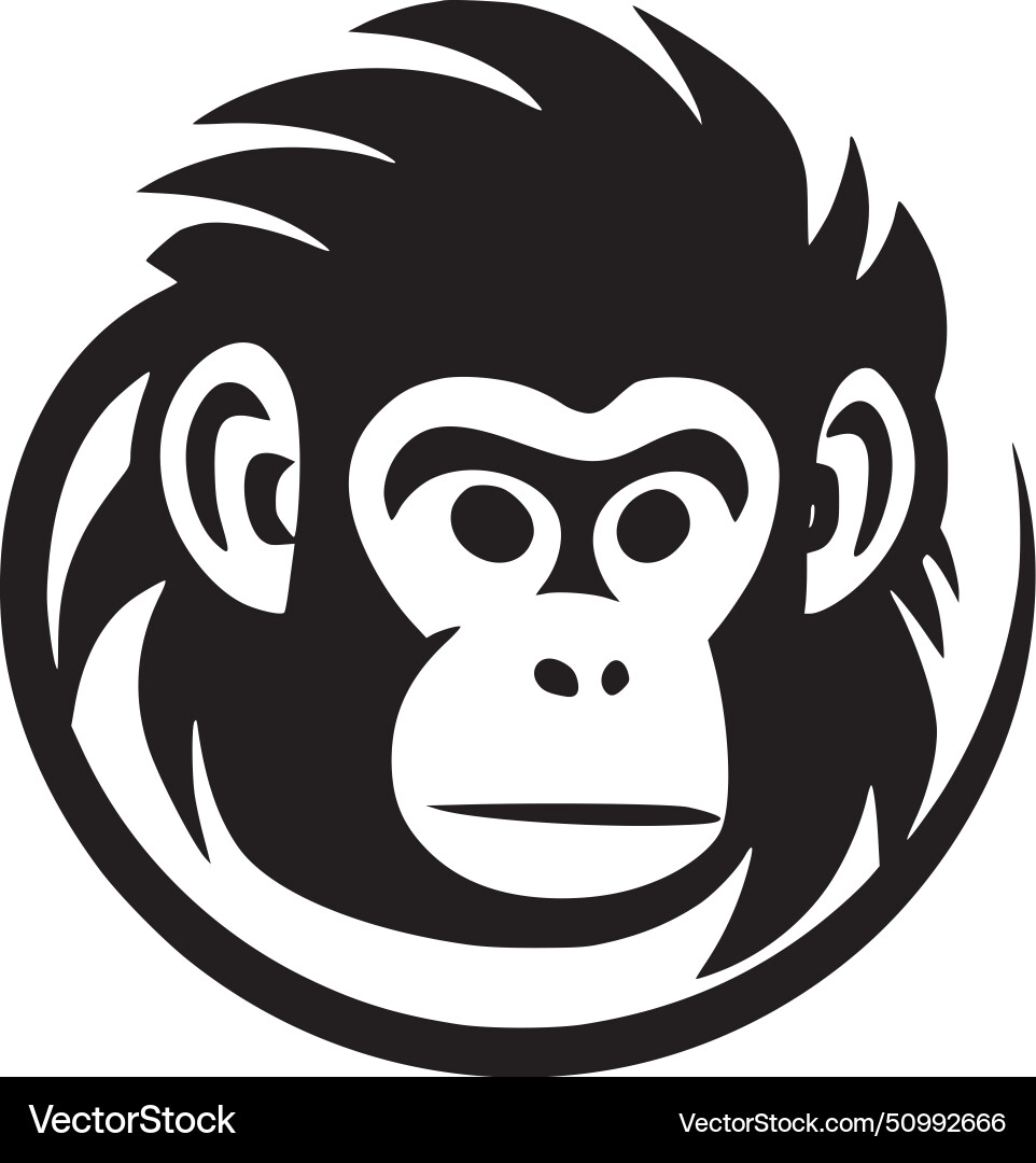Monkey - minimalist and simple silhouette Vector Image
