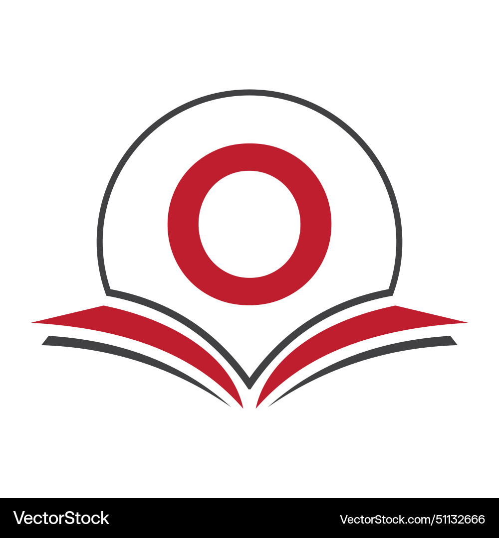 Monogram education logo on letter o concept Vector Image