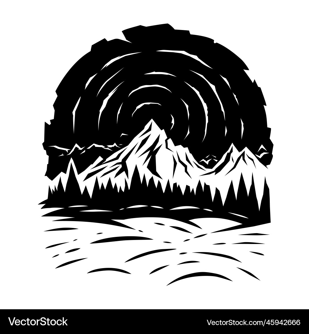 Natural landscape with mountains Royalty Free Vector Image