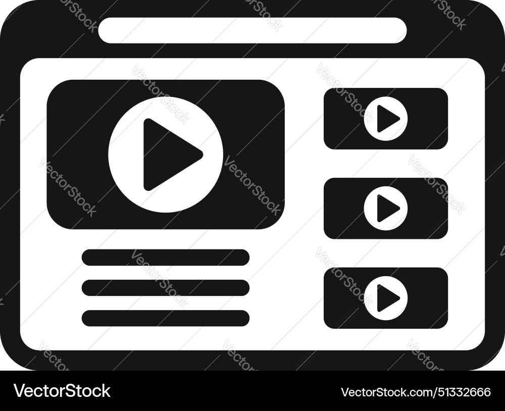 Online video platform interface icon Royalty Free Vector