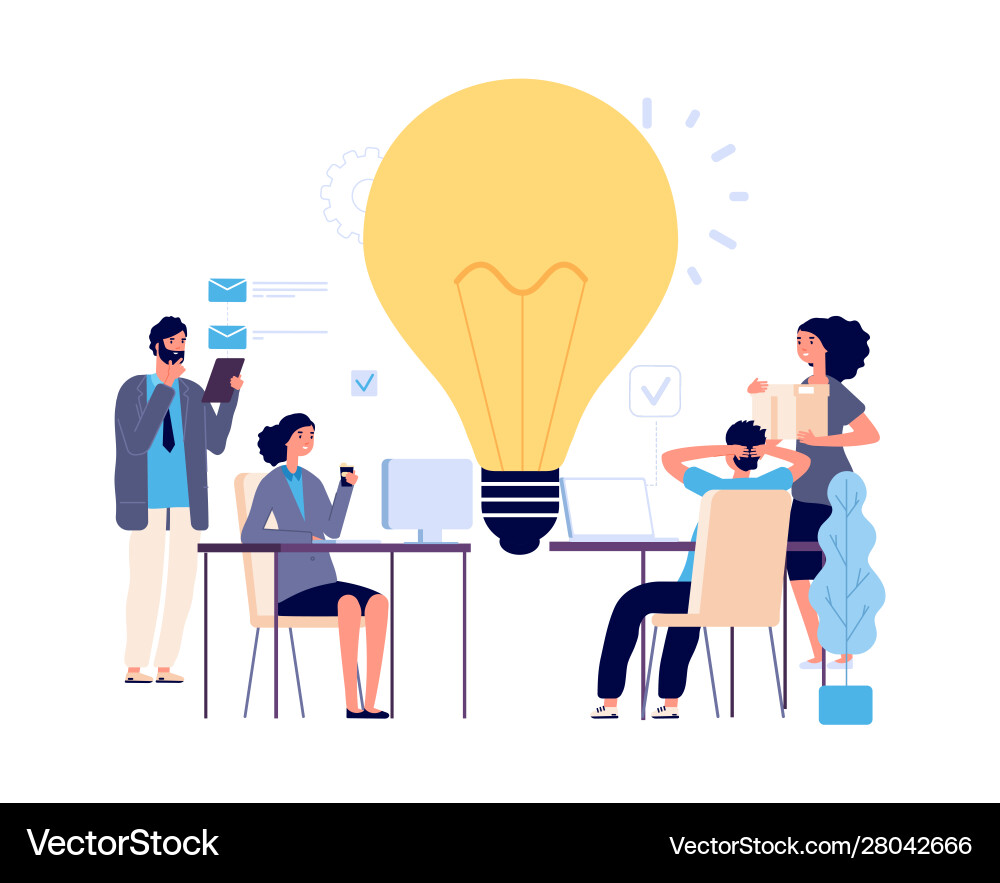 Teamwork concept creative idea working process Vector Image