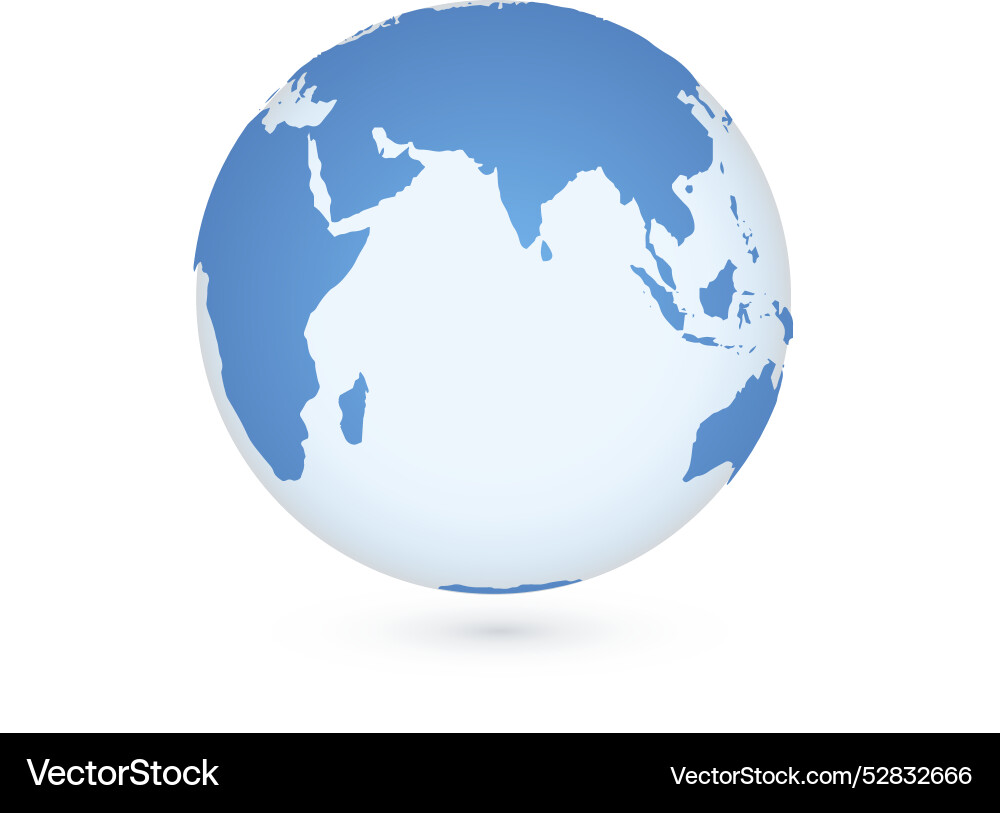 Transparent globe depicting the earth with a focus