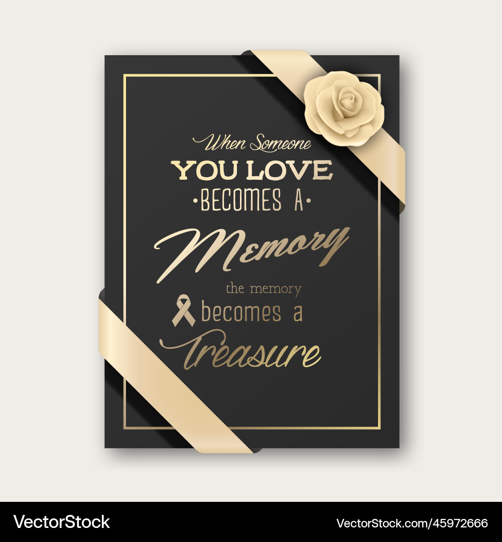 Vertical a4 funeral card when someone you Vector Image
