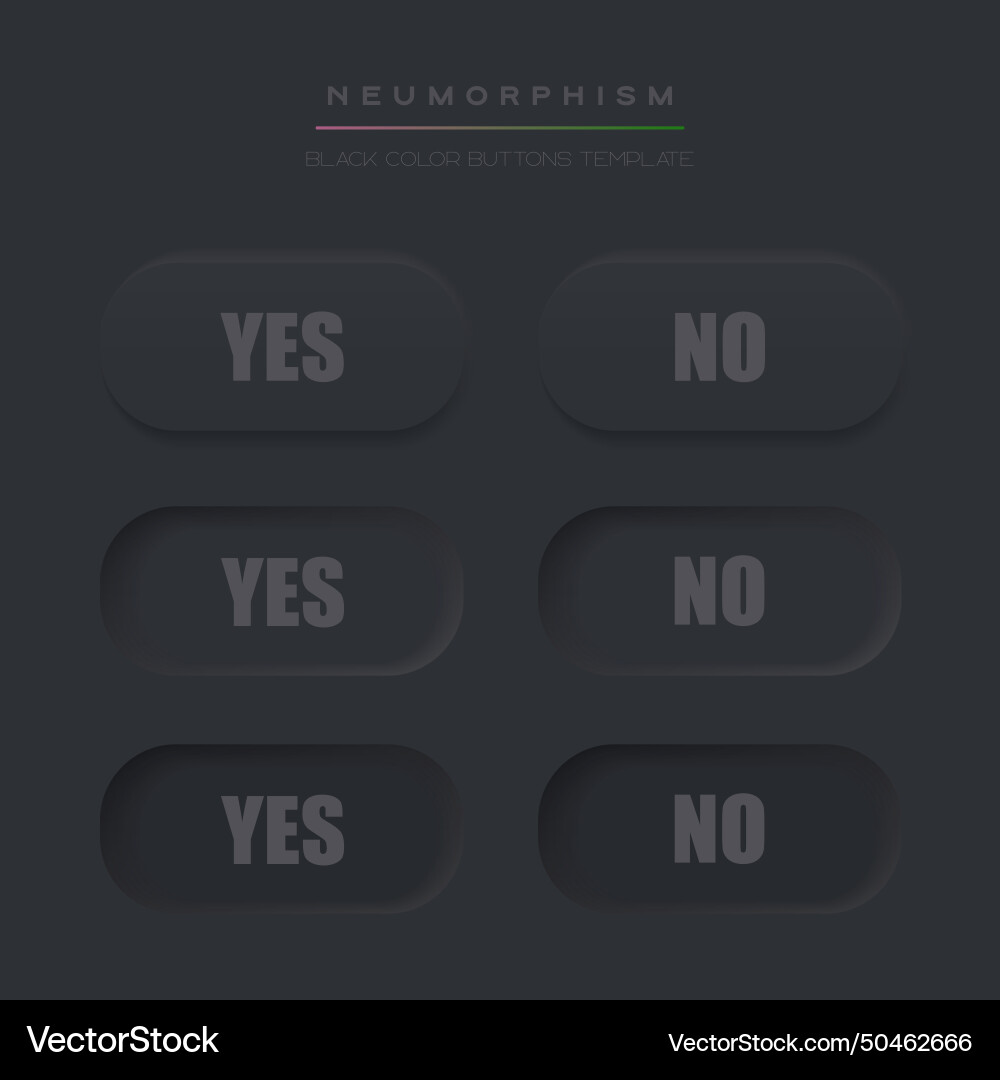 Yes and no buttons black push button set Vector Image