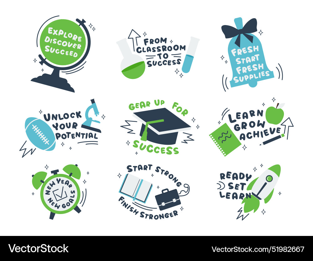 Back to school stickers childish educational Vector Image
