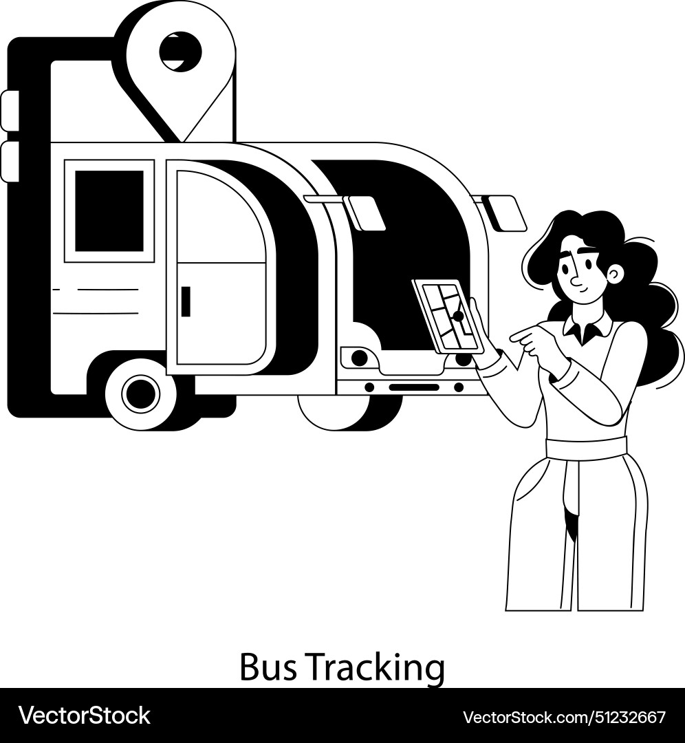 Bus tracking Royalty Free Vector Image - VectorStock
