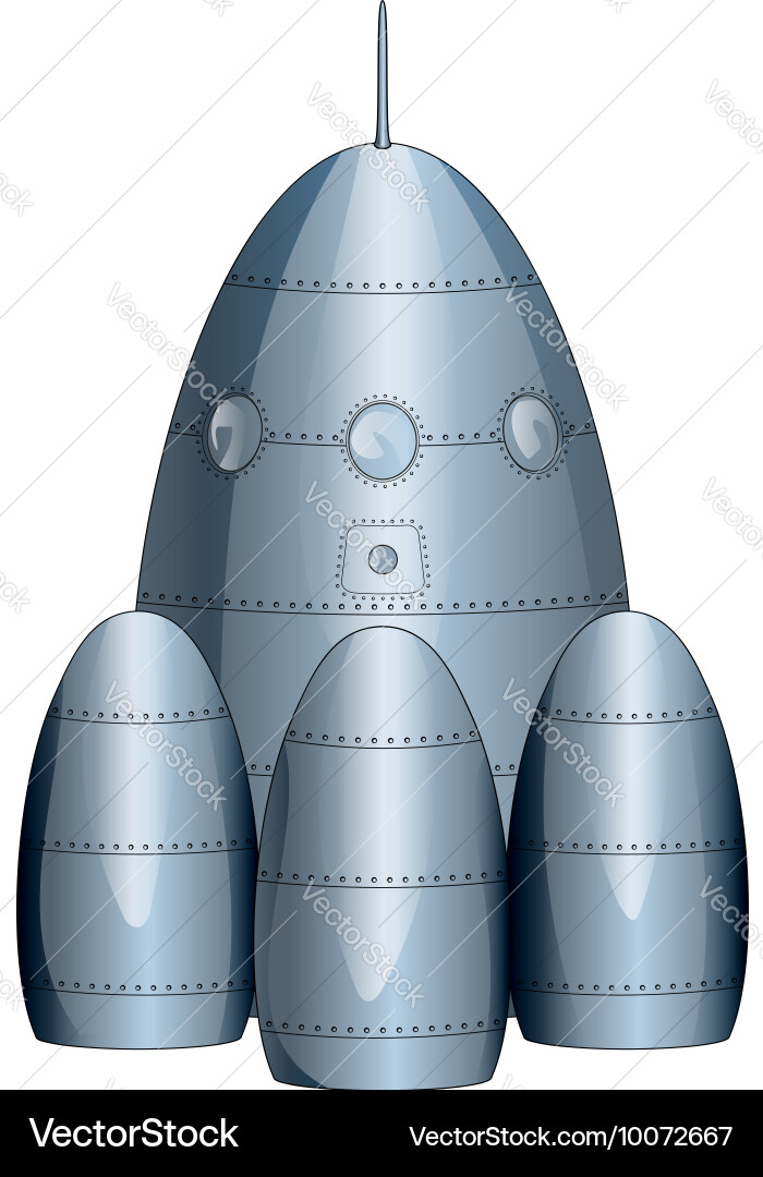 Cartoon rocket isolated Royalty Free Vector Image