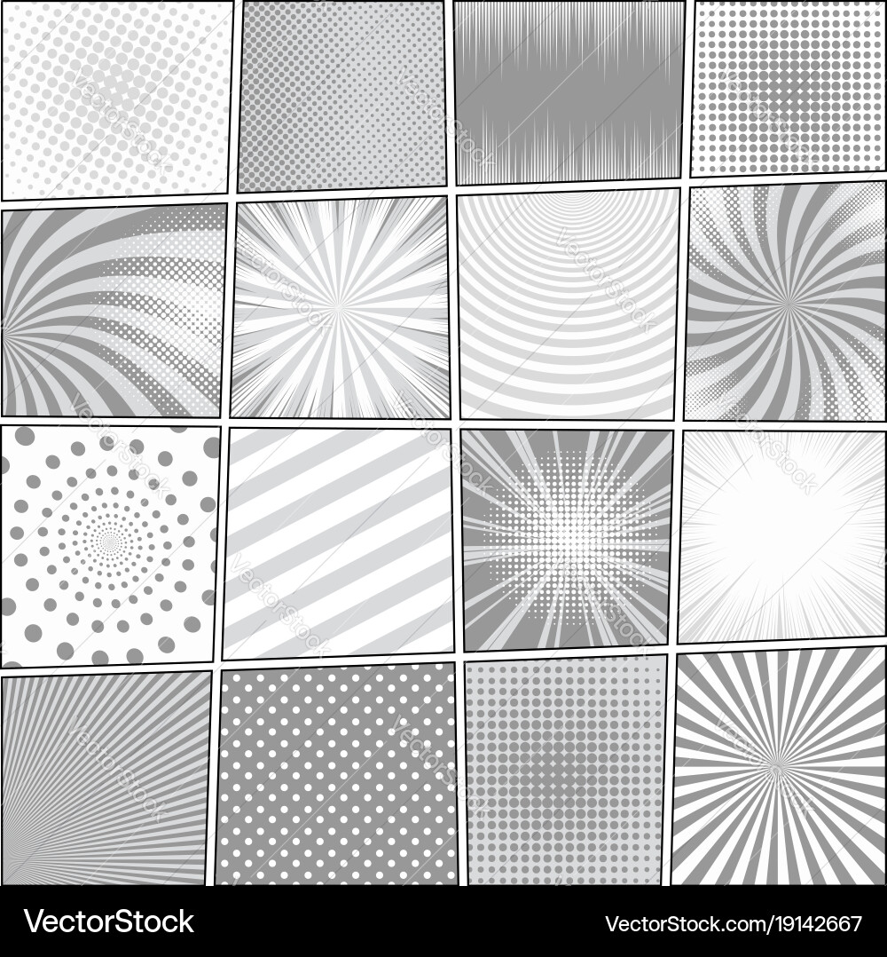 Comic book page monochrome concept Royalty Free Vector Image