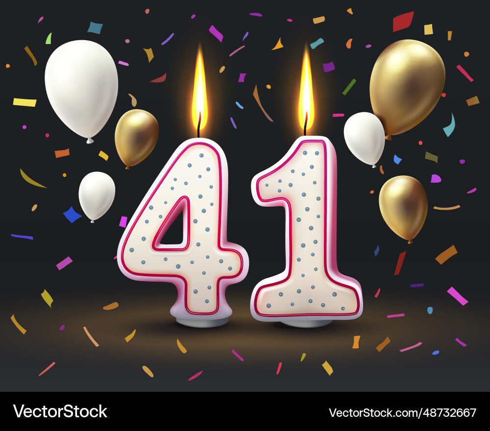 Happy birthday years 41 anniversary Royalty Free Vector