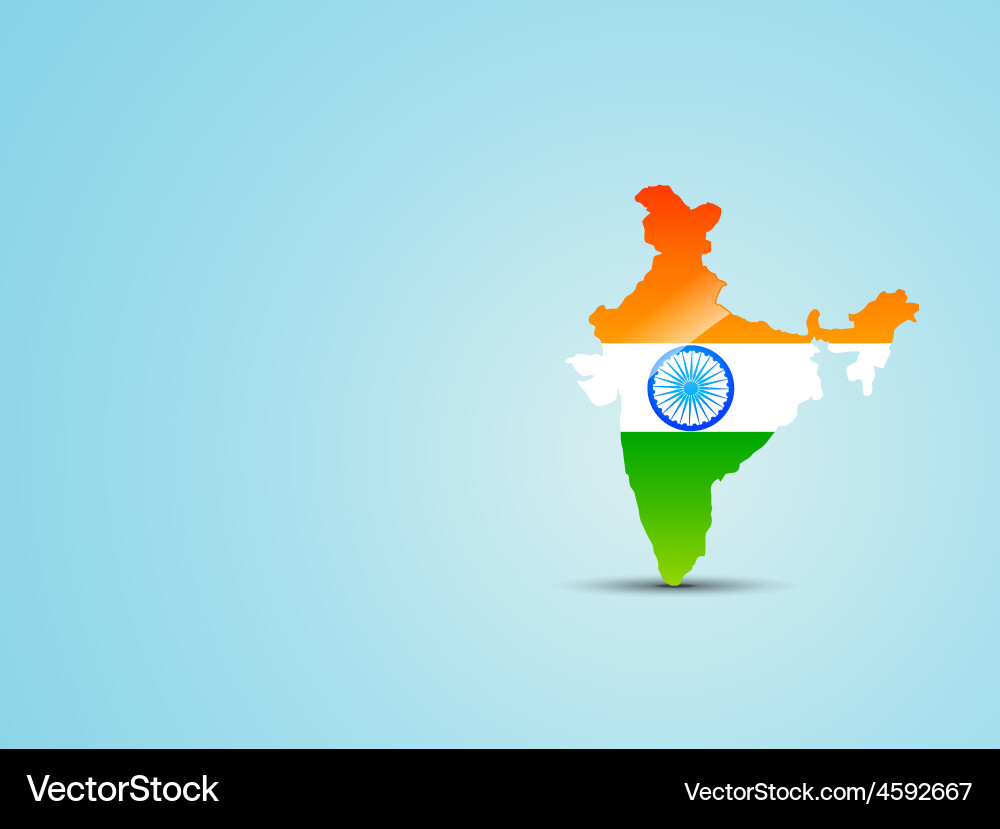 Map of india with indian flag Royalty Free Vector Image