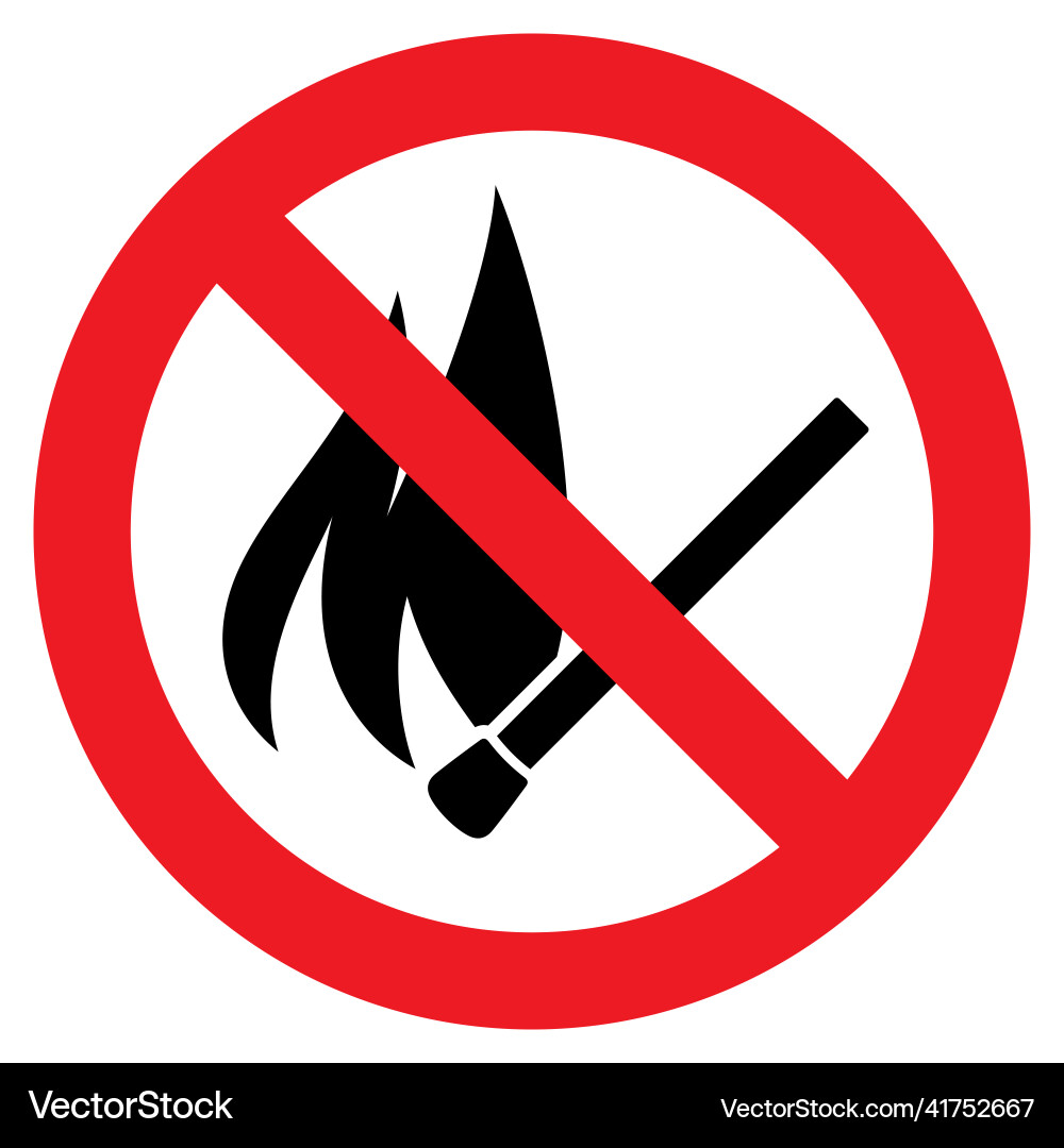 No fire sign Royalty Free Vector Image - VectorStock