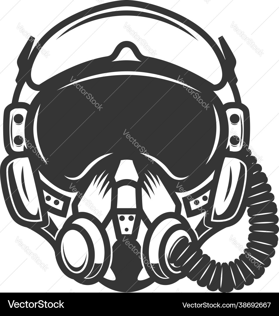 Pilot helmet design element for logo label sign Vector Image
