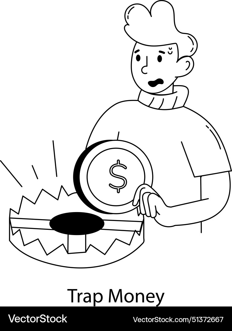 Trap money Royalty Free Vector Image - VectorStock