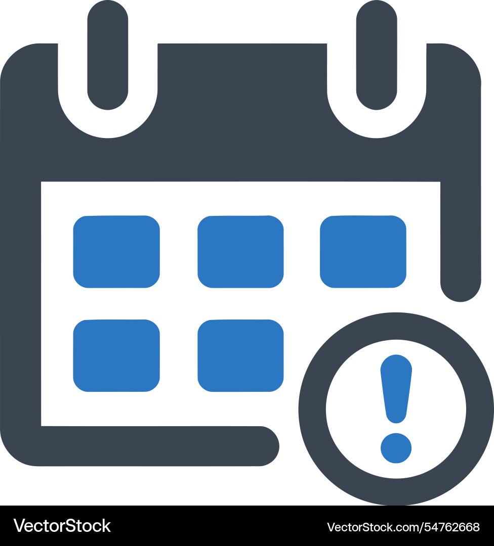 Calendar alert notification icon Royalty Free Vector Image