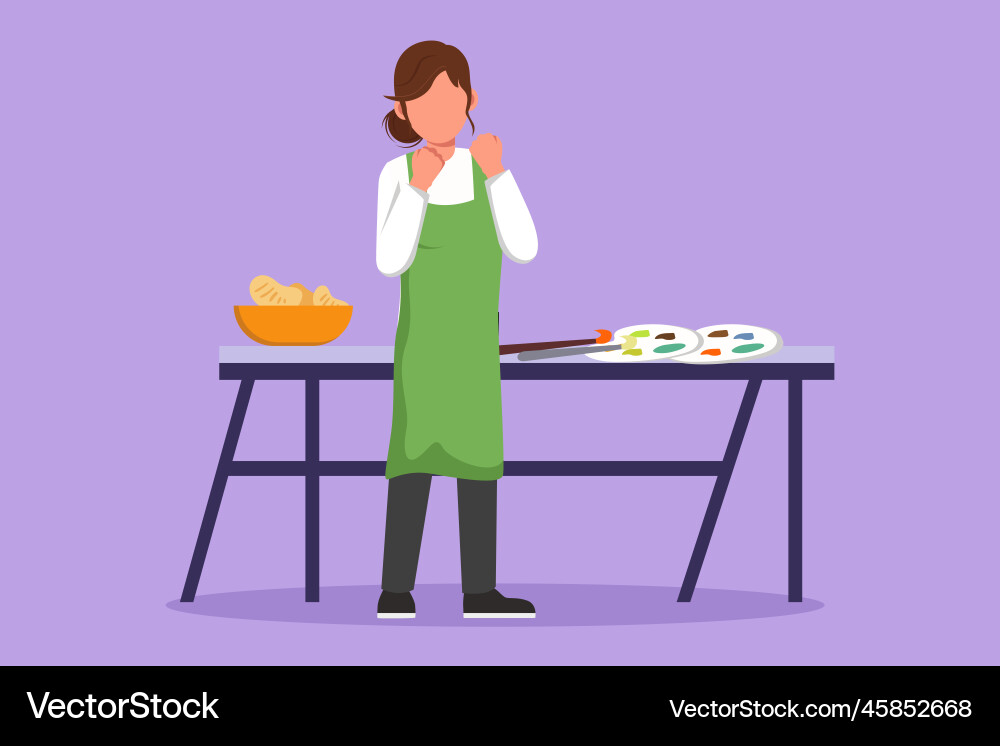 Cartoon flat style drawing female painter Vector Image