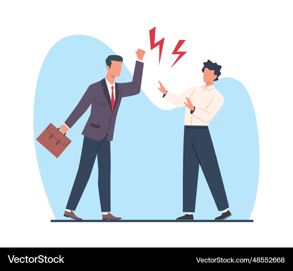 Conflict between boss and an employee Royalty Free Vector