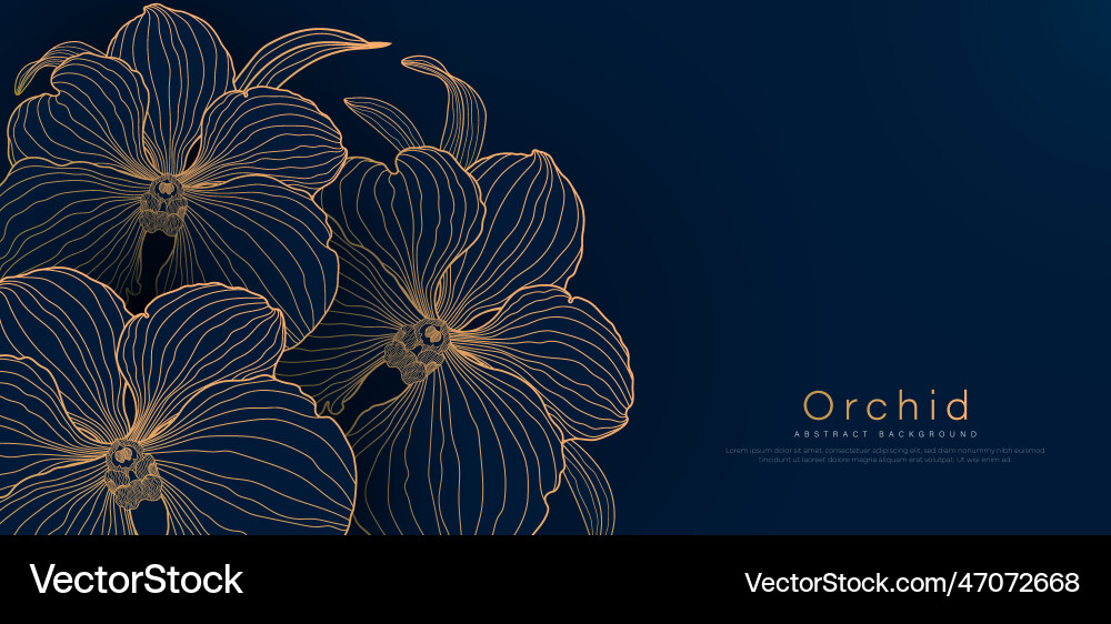 Dark blue abstract background with overlay orchid Vector Image