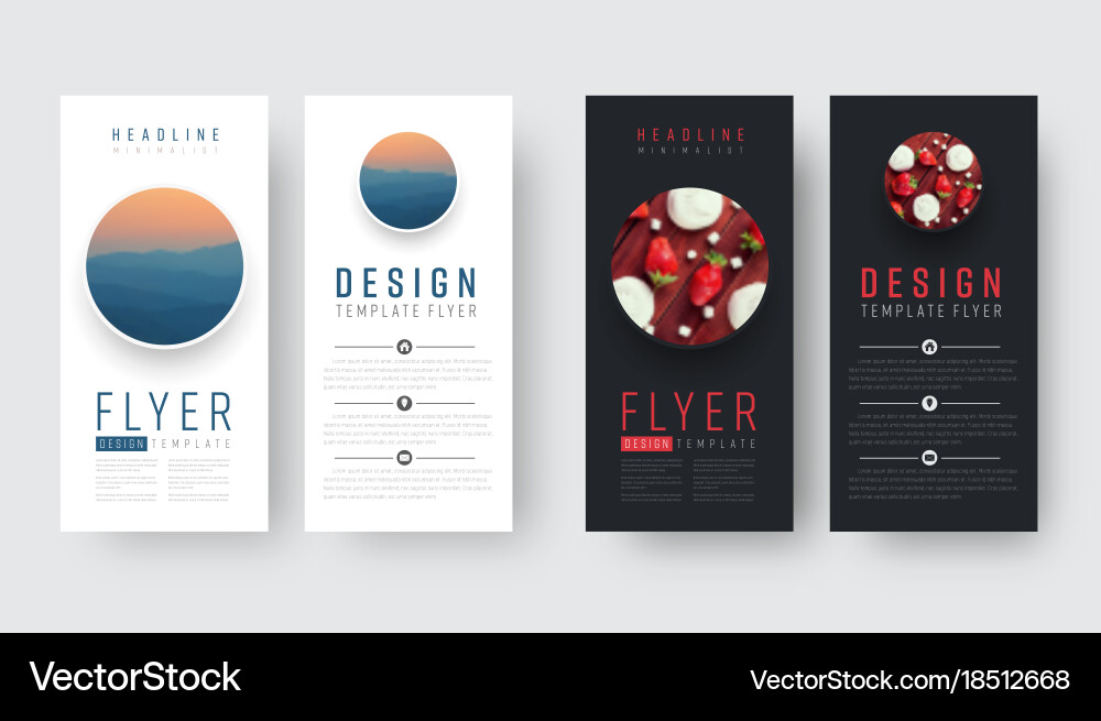 Design flyer in a minimalist style with round Vector Image