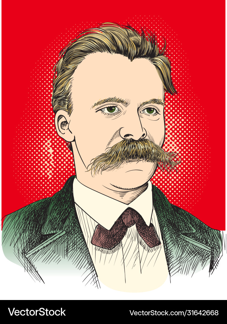 Friedrich nietzsche Royalty Free Vector Image - VectorStock