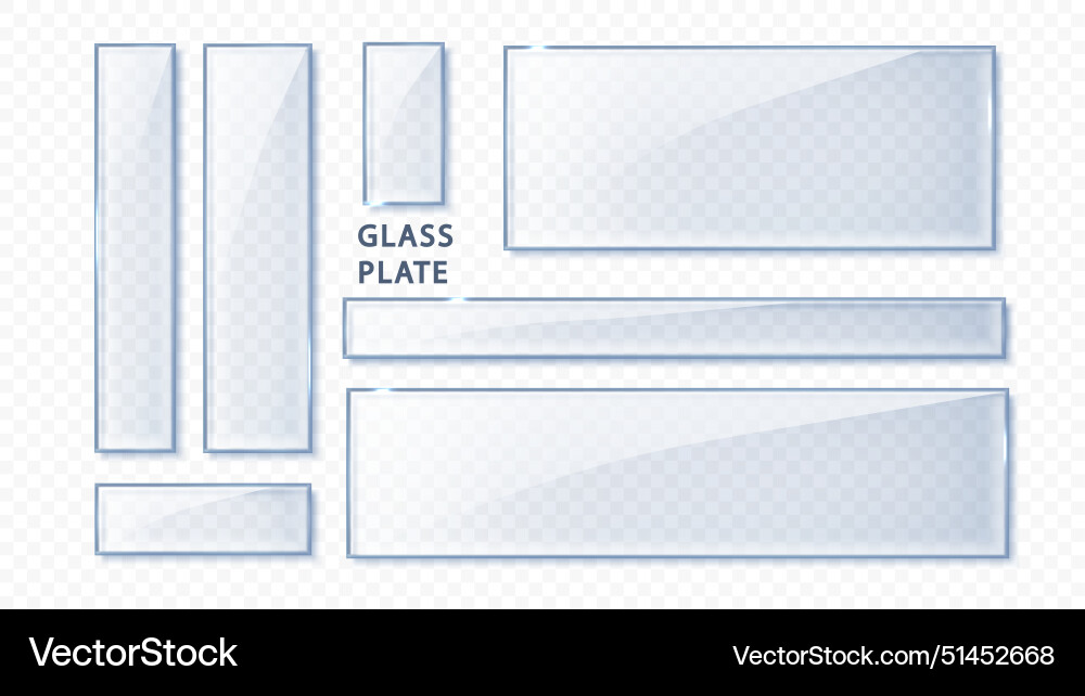 Glass transparent banners set isolated realistic Vector Image