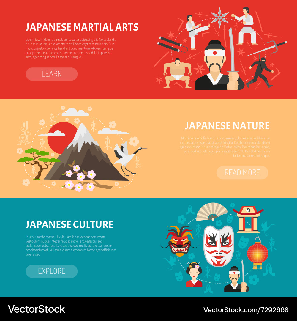 Japan banners set Royalty Free Vector Image - VectorStock