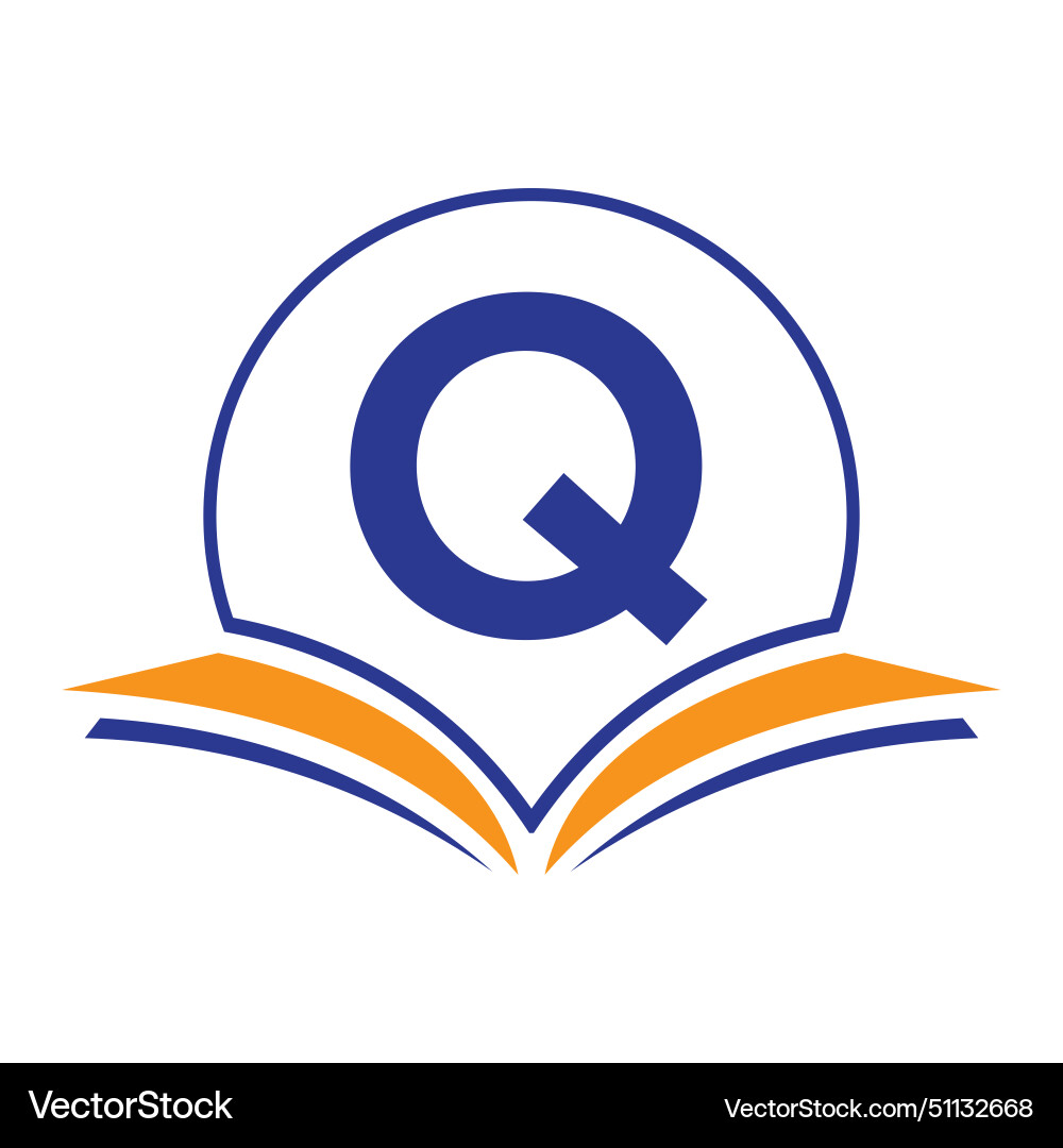 Monogram education logo on letter q concept Vector Image