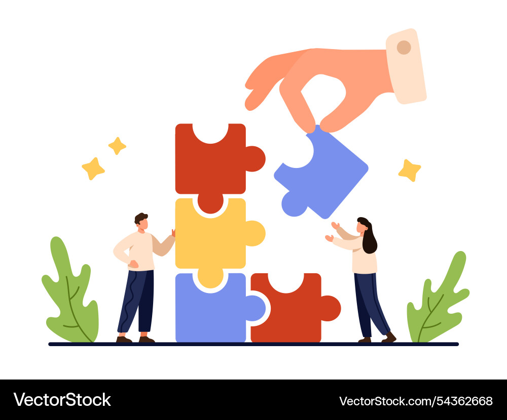 Partnership idea to work problem solving big Vector Image