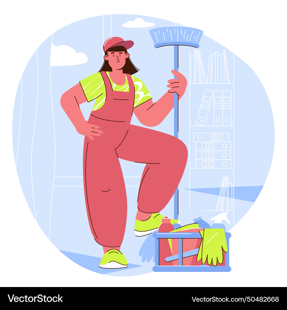 Professional cleaning characters Royalty Free Vector Image
