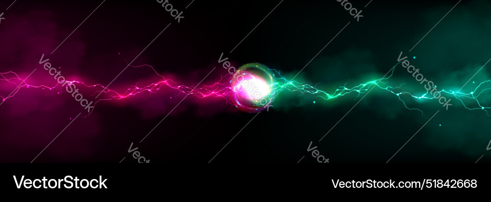 Red vs green lightning bolt resistance Royalty Free Vector