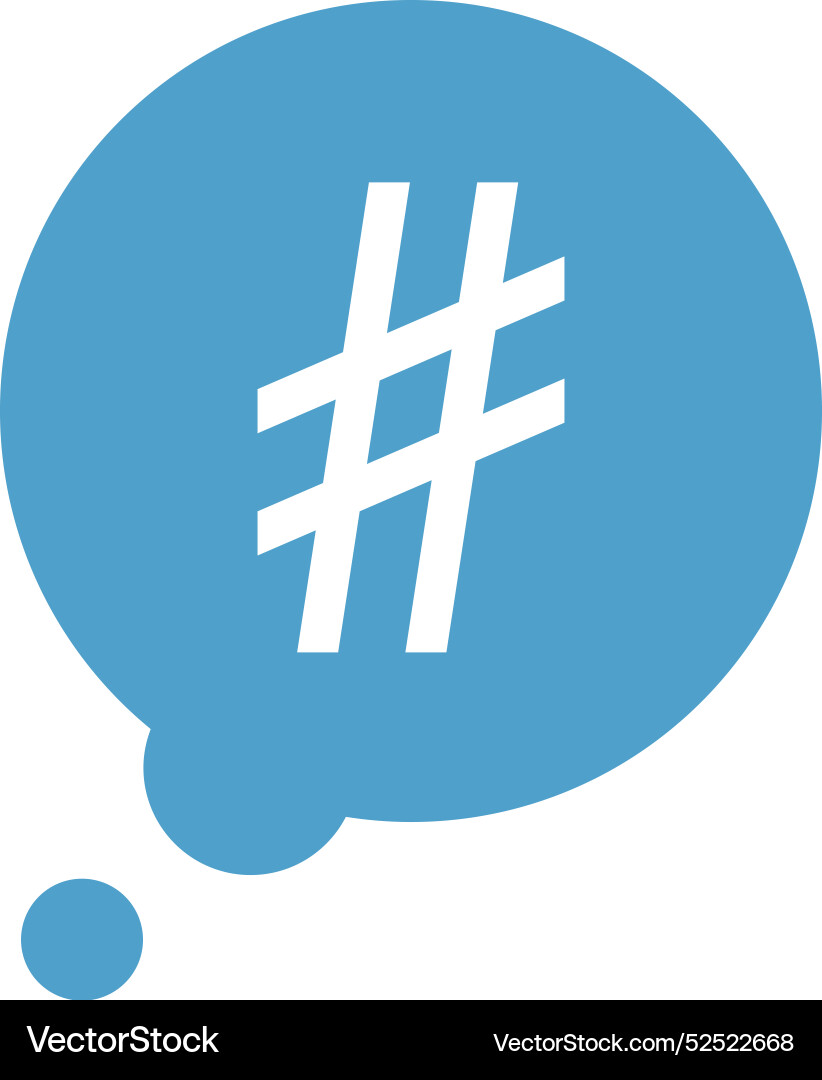 Thinking bubble with hashtag social media trend Vector Image