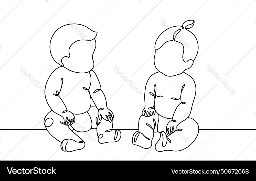 Two kids Royalty Free Vector Image - VectorStock