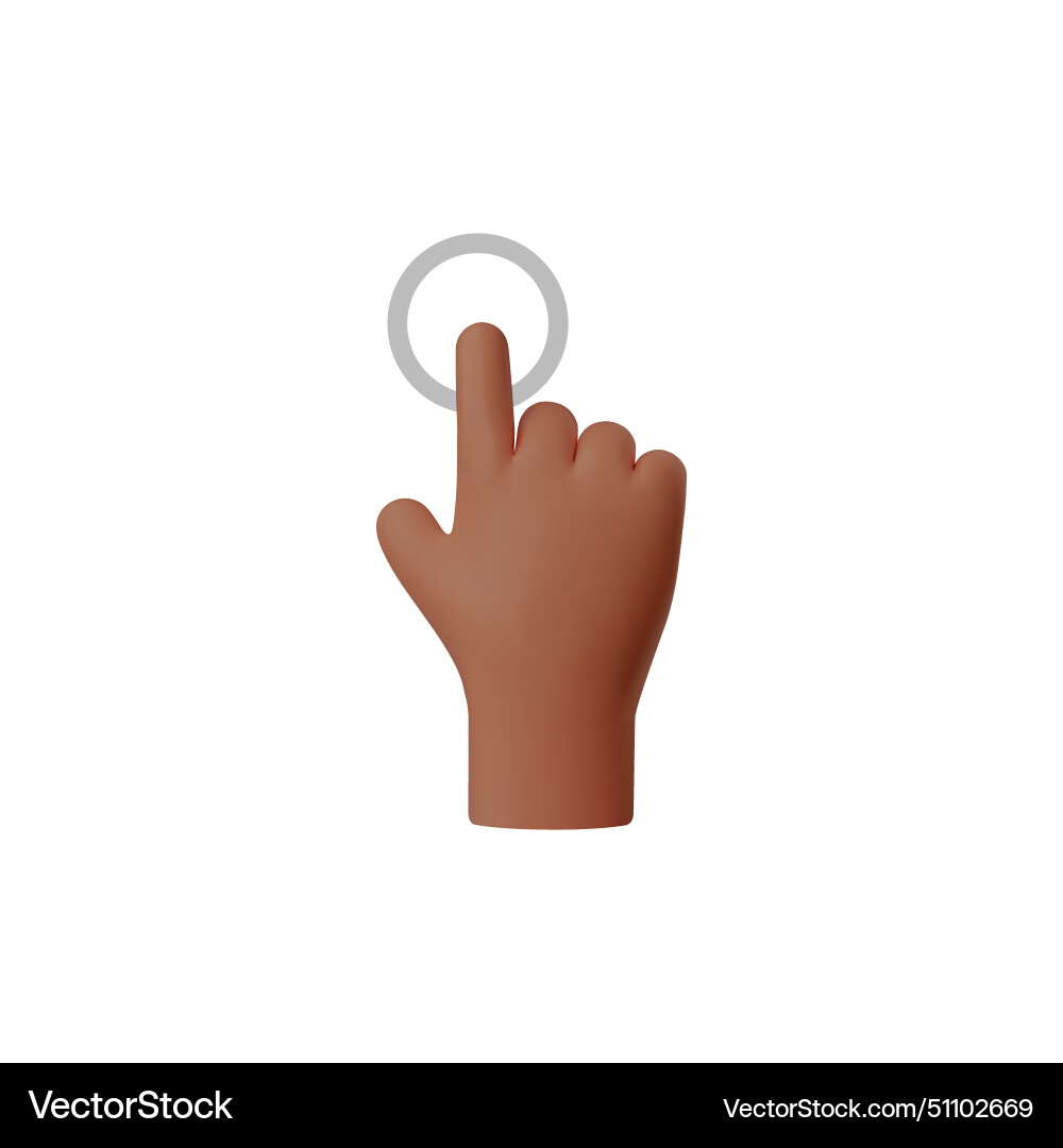 3d hand icon for touch screen in cartoon Vector Image