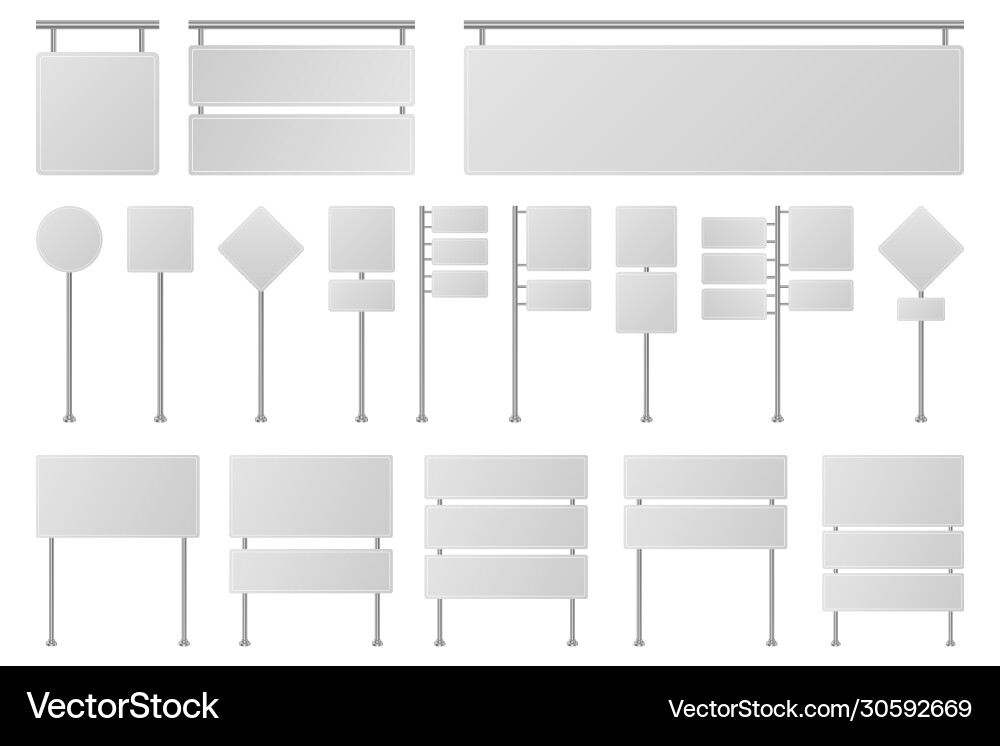 Blank road sign Royalty Free Vector Image - VectorStock