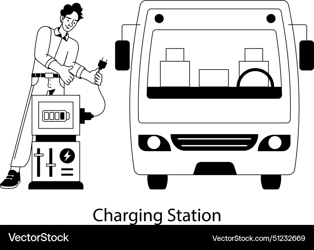 Charging station Royalty Free Vector Image - VectorStock