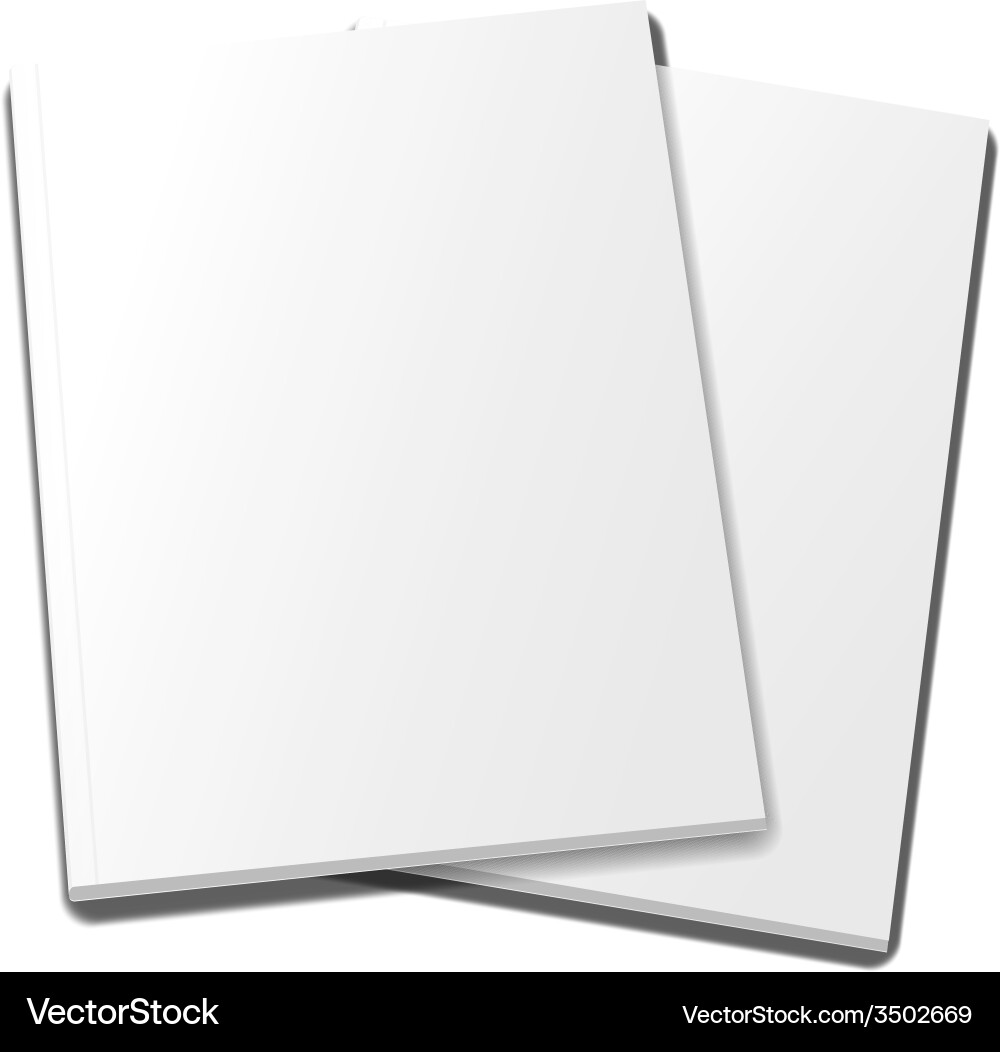 Collection of various blank white books Royalty Free Vector