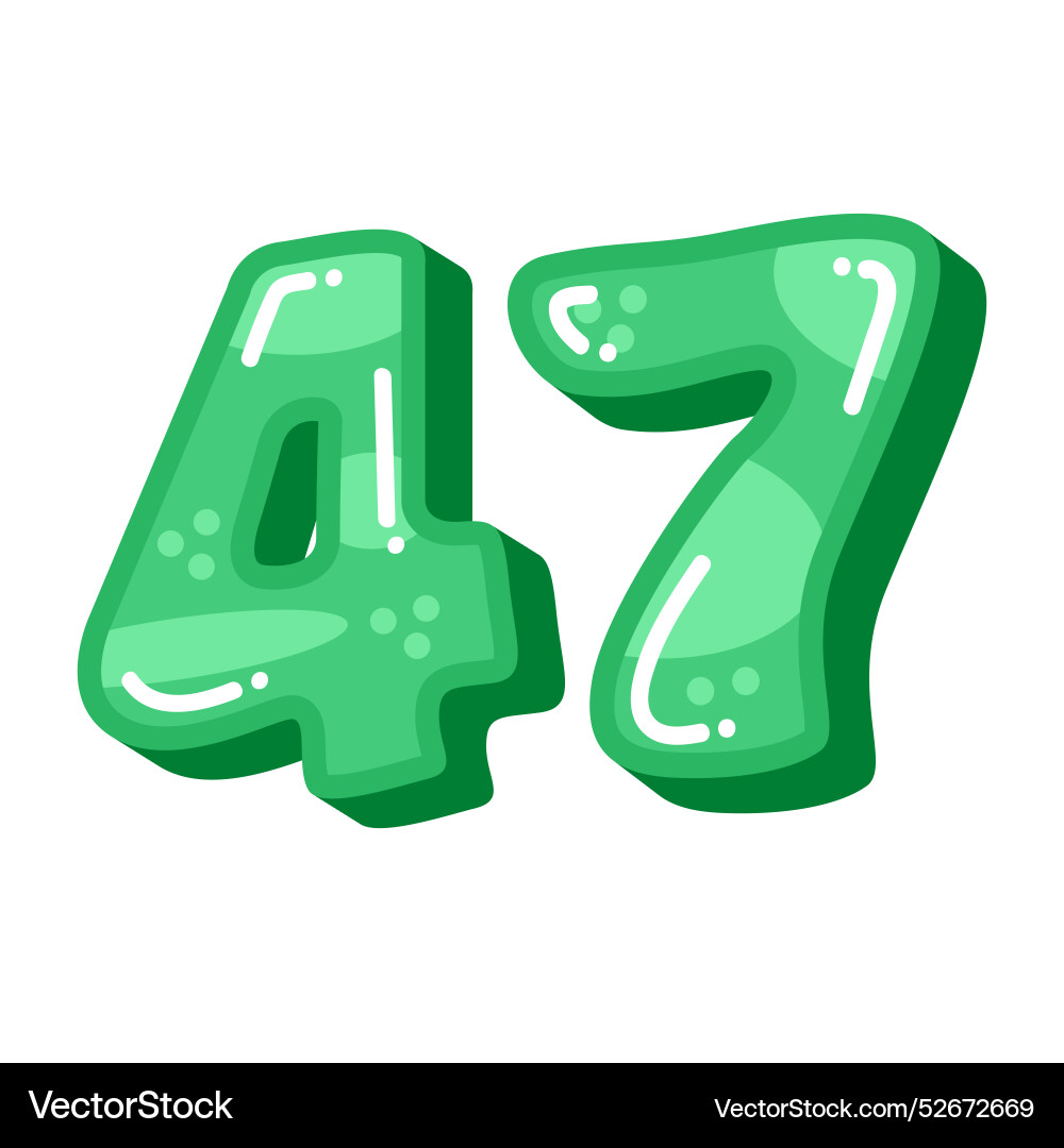 Cute funny number 47 forty seven image Royalty Free Vector