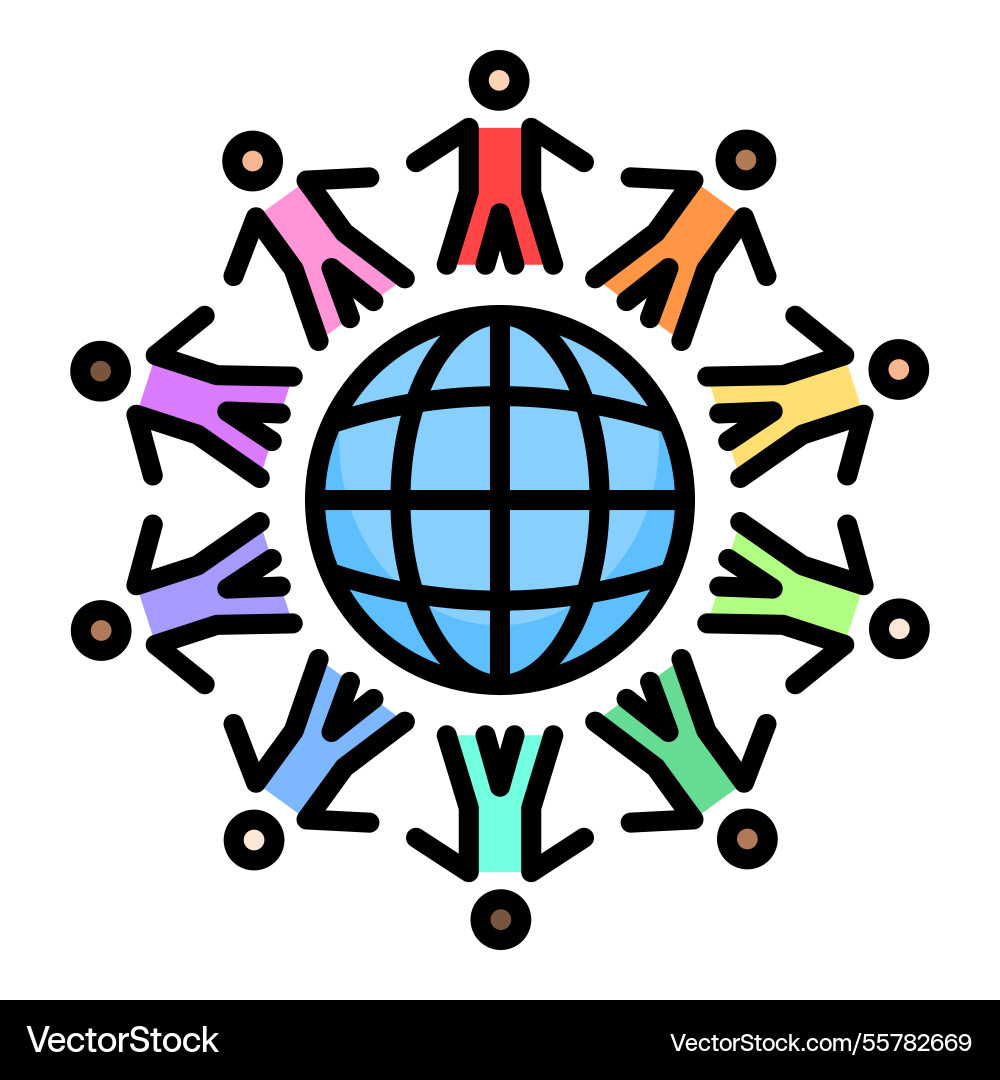 Diversity color icon Royalty Free Vector Image