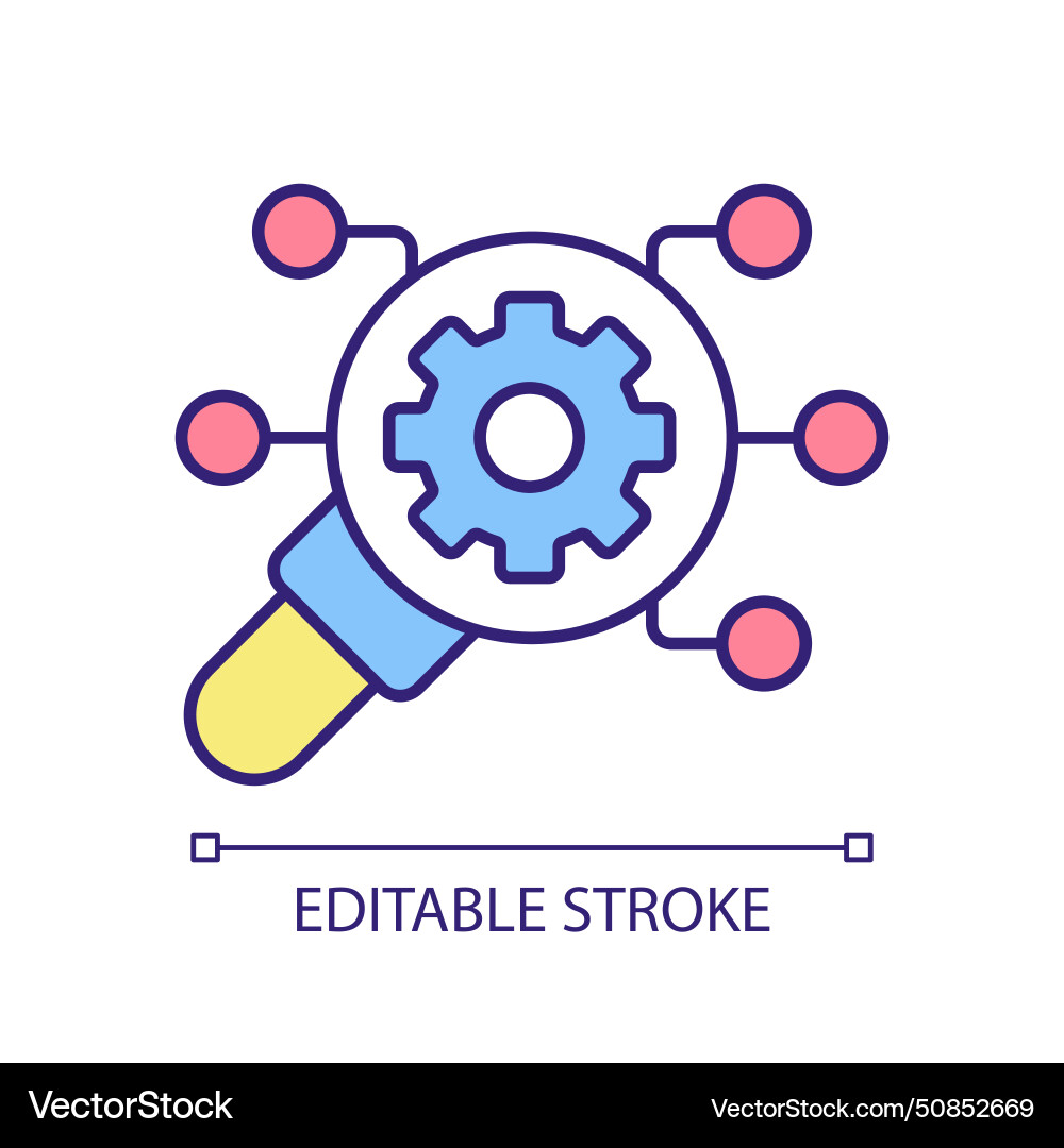 Engineering analysis rgb color icon Royalty Free Vector