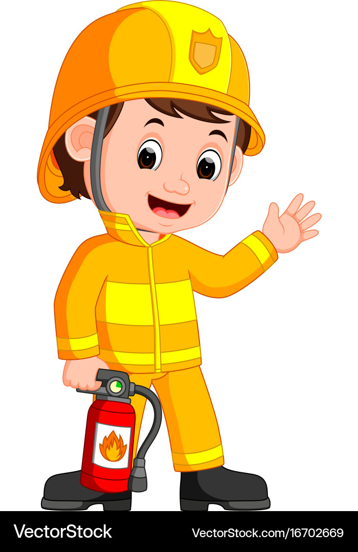 Firefighter cartoon Royalty Free Vector Image - VectorStock